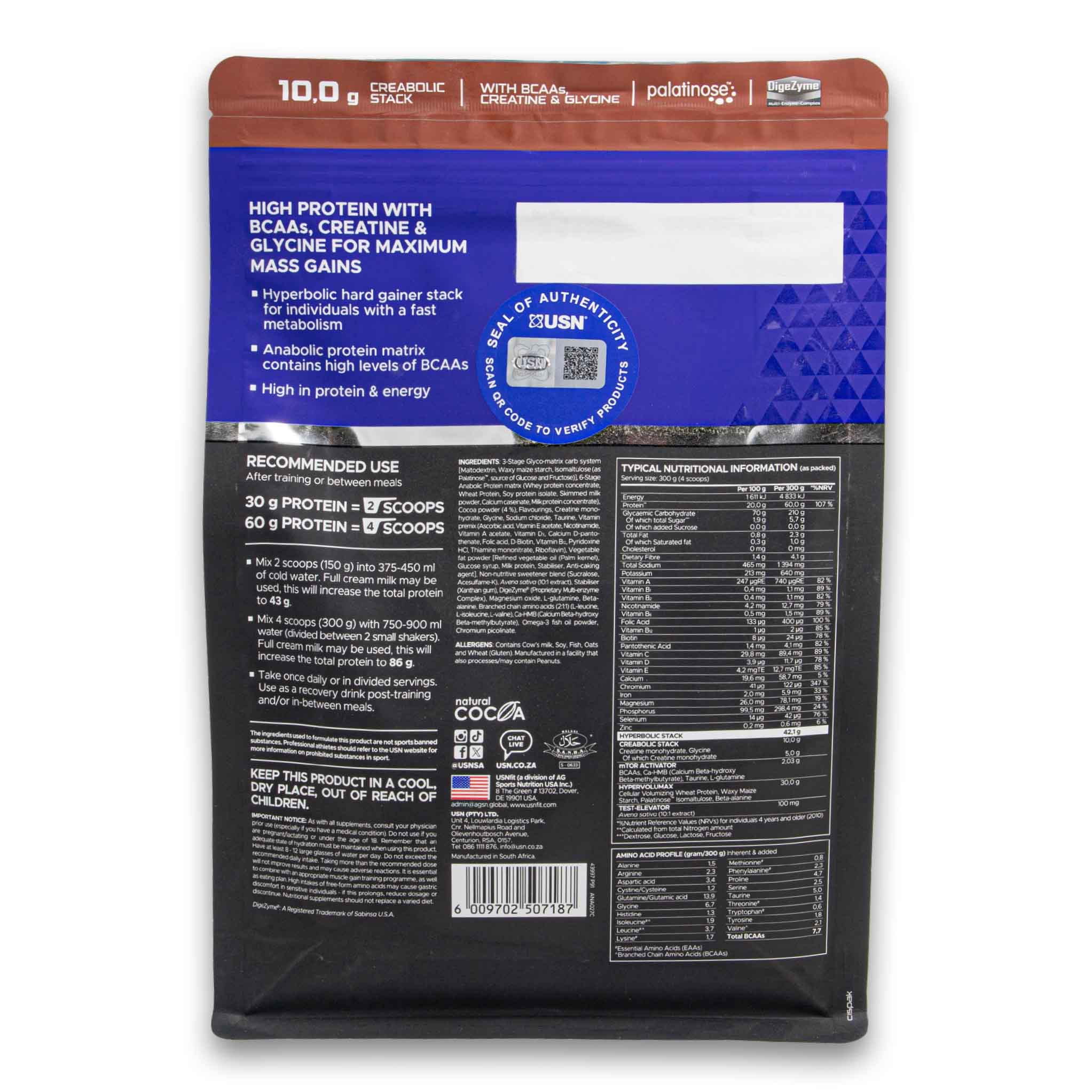 Hyperbolic Mass Gainer All-in-One 1kg - USN – Cosmetic Connection