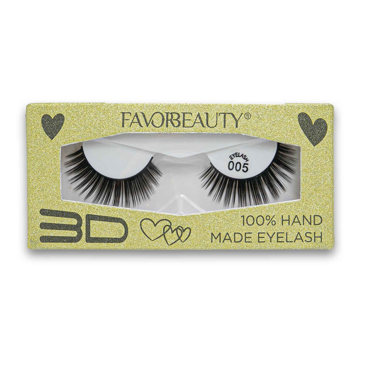 Mink Gold 3D Handmade Eyelashes #005 - Favor Beauty – Cosmetic Connection