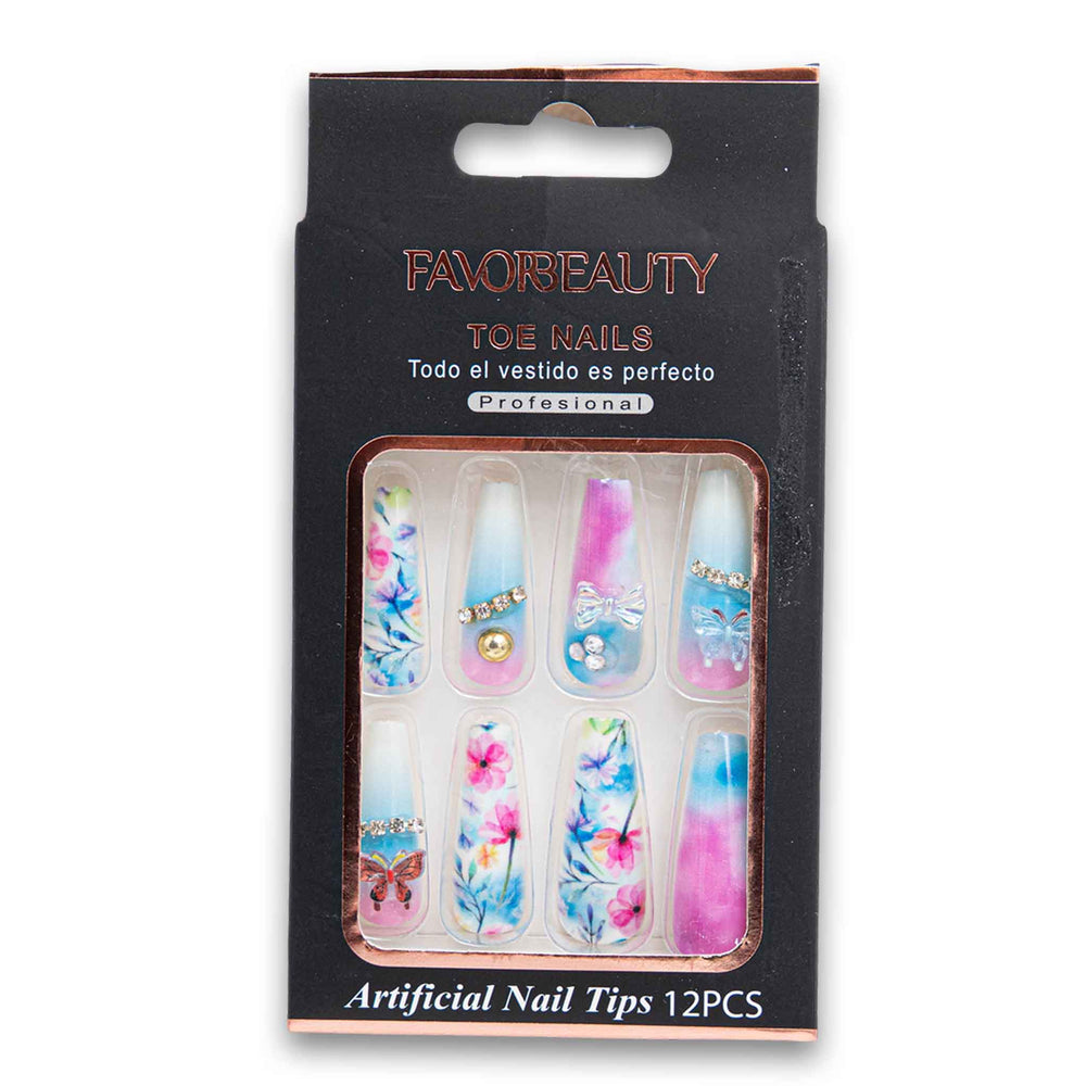 Artificial Toe Nail Tips 12 Piece - Assorted Colors | Favor Beauty ...