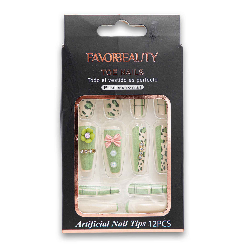 Artificial Toe Nail Tips 12 Piece - Assorted Colors | Favor Beauty ...