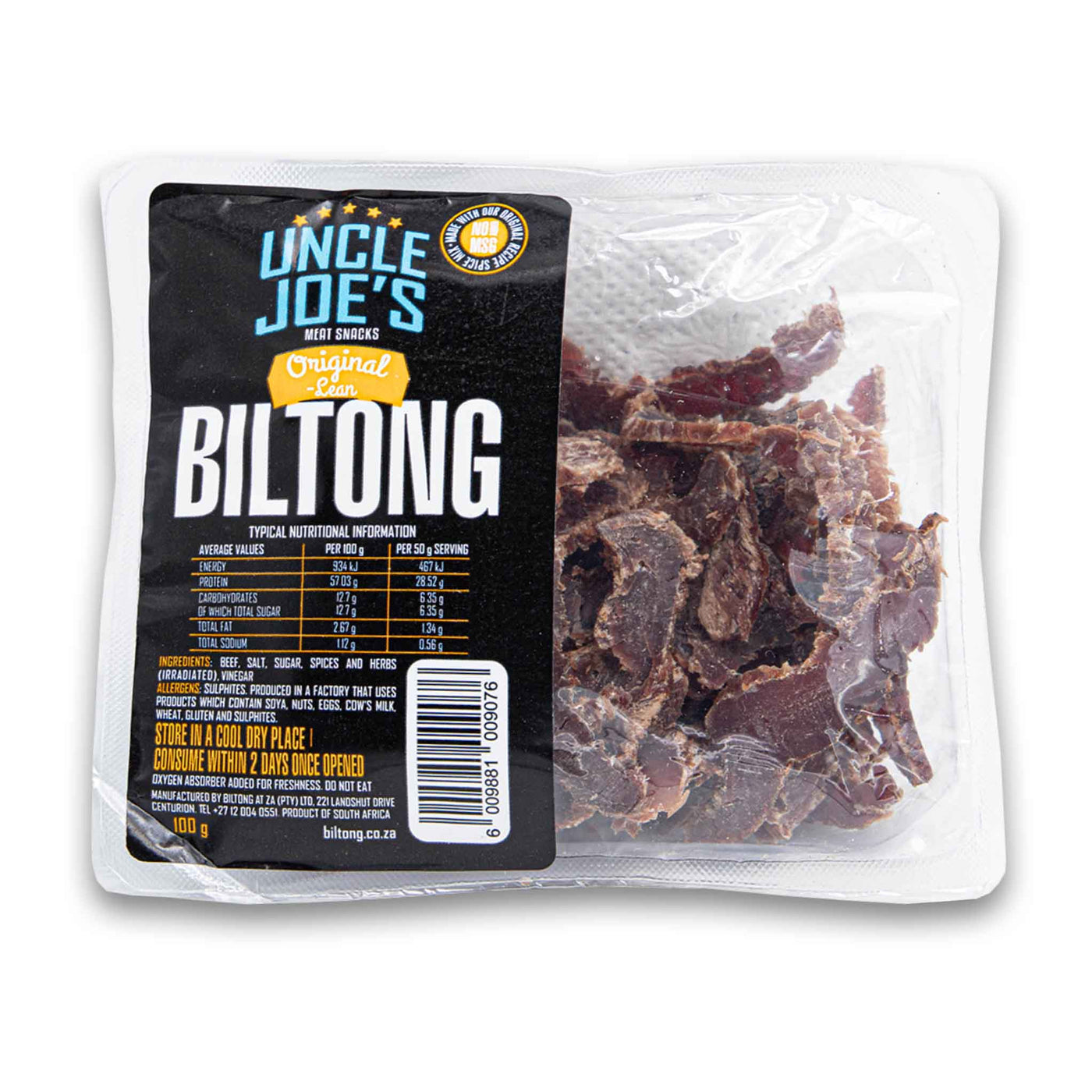 Biltong Original Lean 100g - Healthy Snack by Uncle Joe – Cosmetic ...