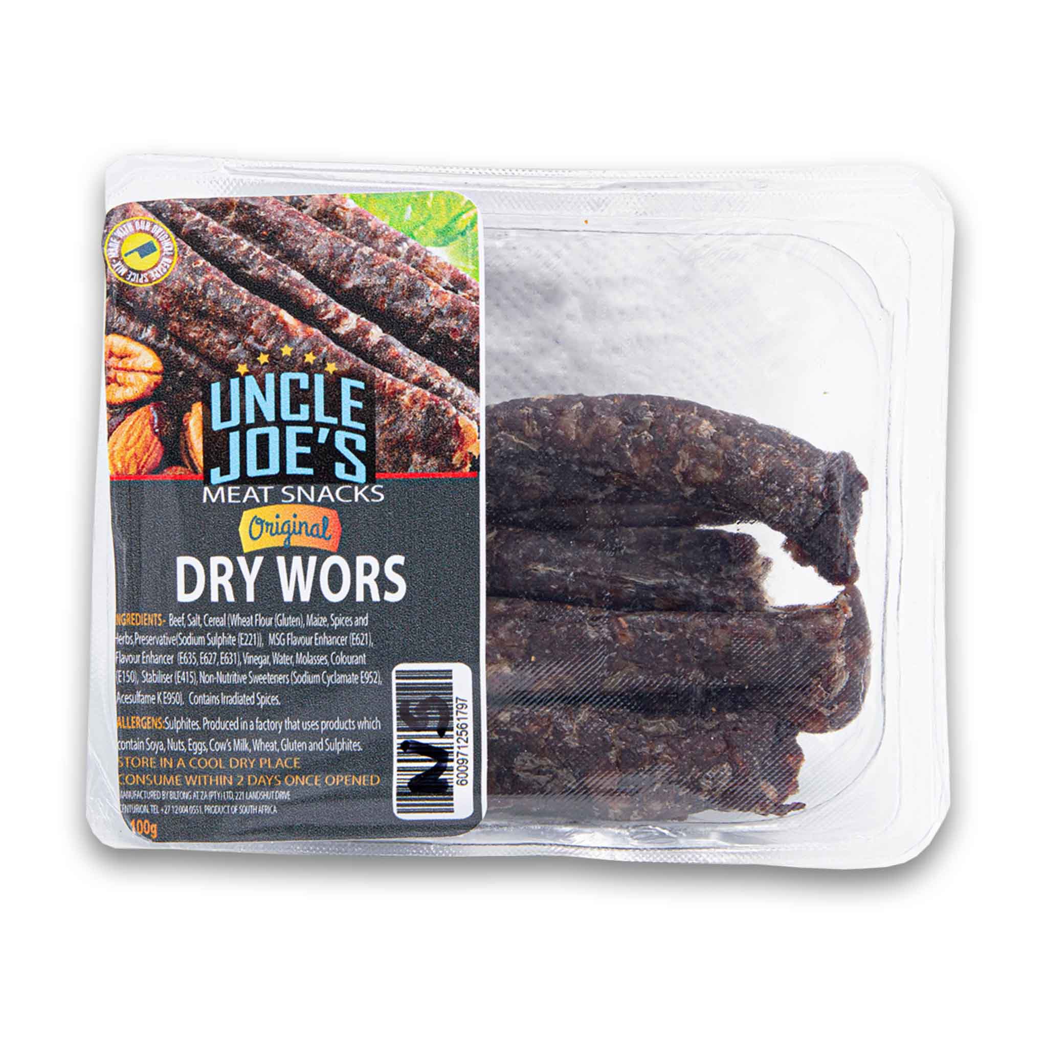 Dry Wors Original 100g - Tasty Meat Snack by Uncle Joe – Cosmetic ...