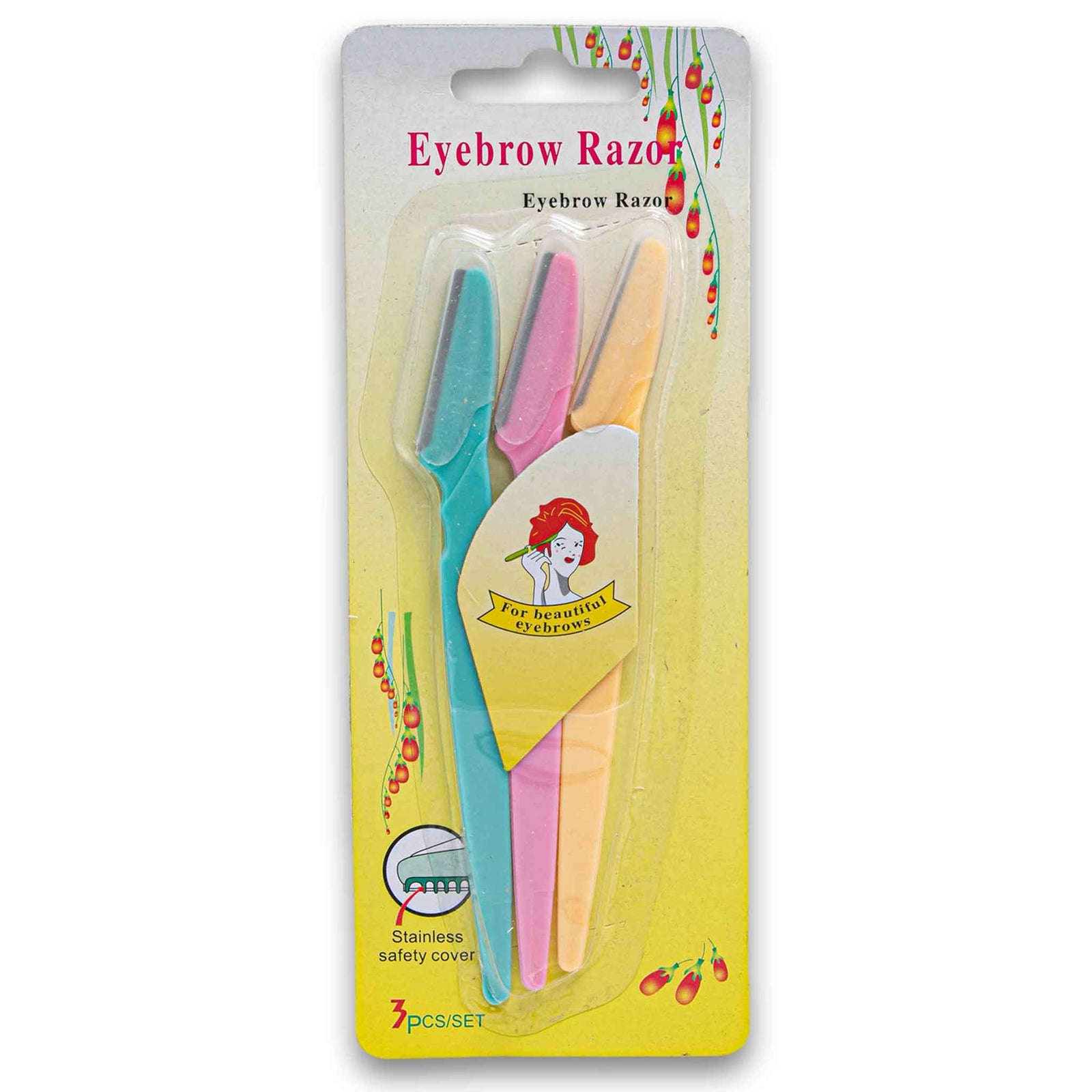 Eyebrow Stainless Steel Razor Pack 3 Piece for Perfect Brows – Cosmetic ...