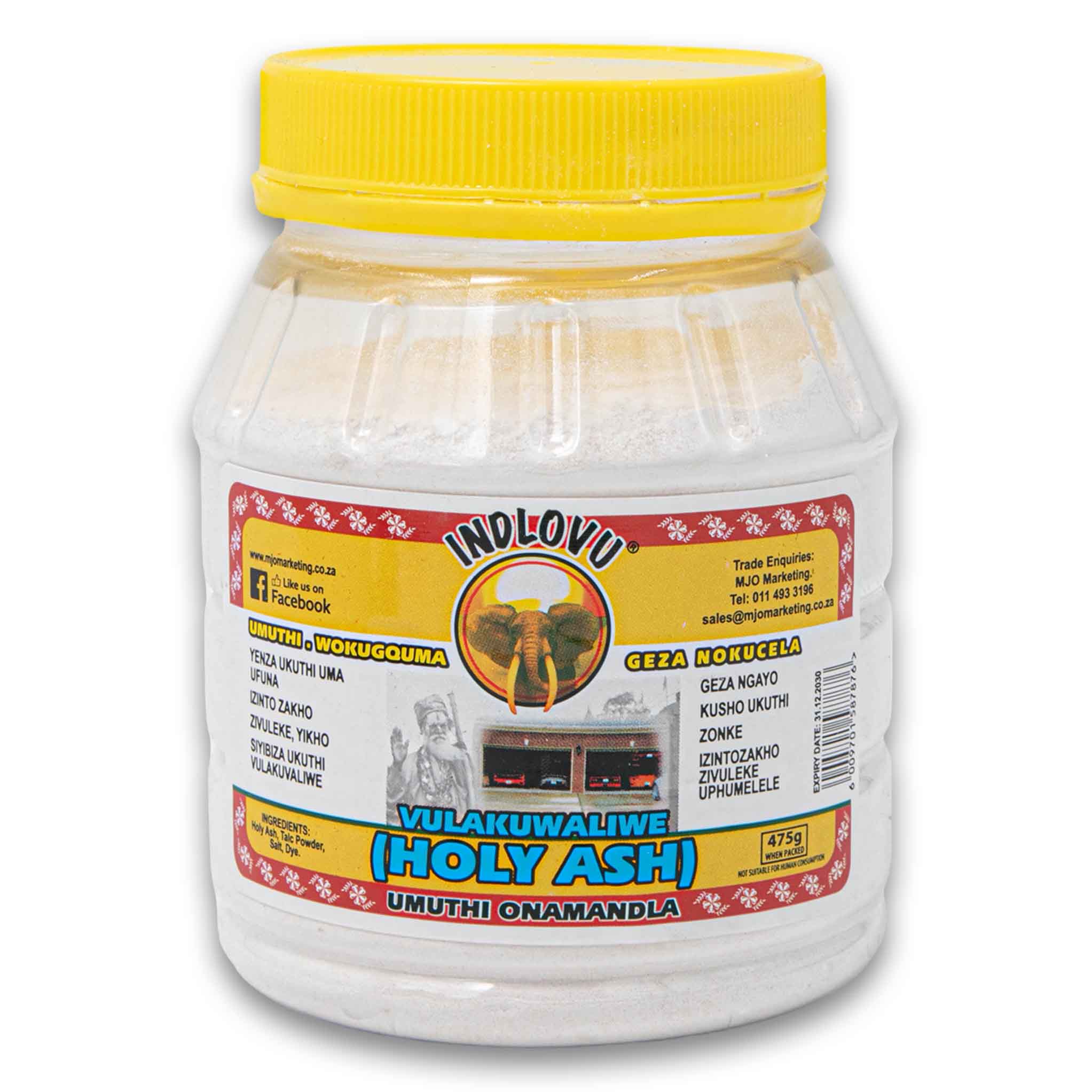 Holy Ash 475g for Purity and Healing - Indlovu – Cosmetic Connection