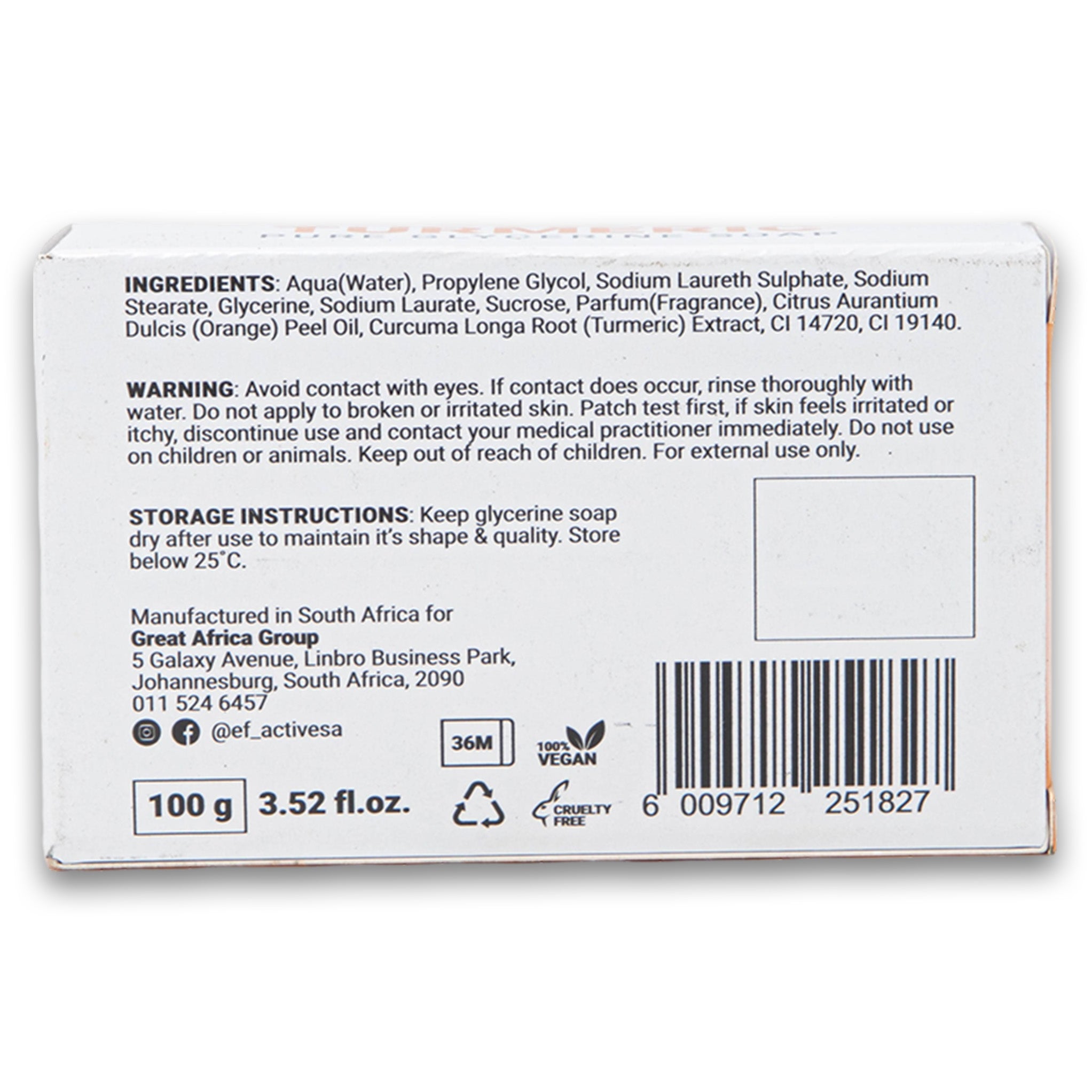 Turmeric + Vitamin C Pure Glycerine Soap 100g - Nourishing Cleanse ...