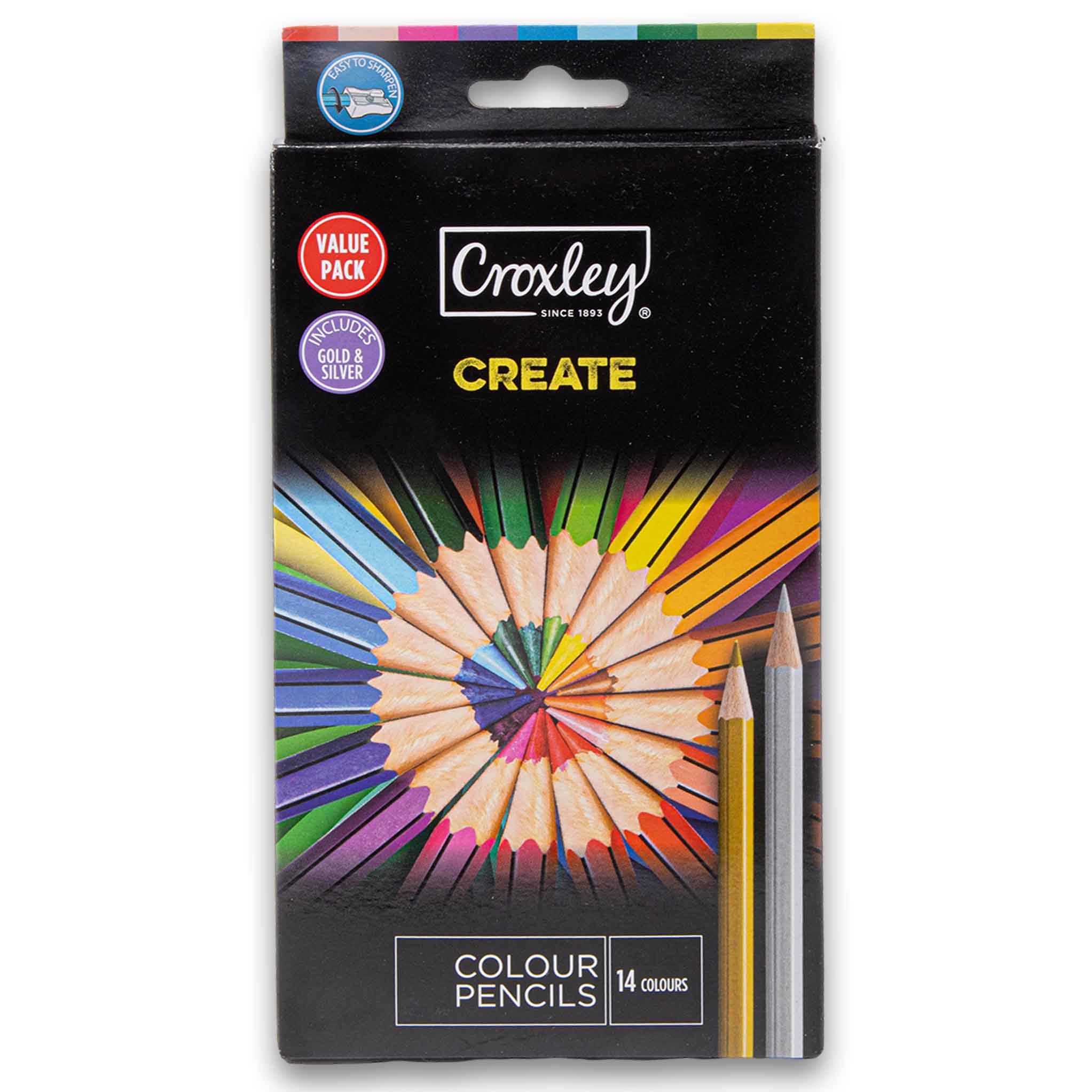 Colour Pencils Includes Gold & Silver Value Pack 14 Colours – Cosmetic ...