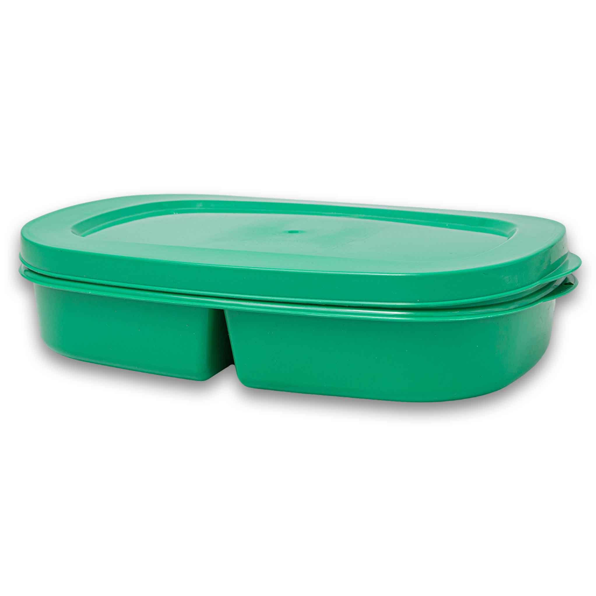 Recycled Plastic Rectangle Lunch Box 2 Compartments - Assorted Colour ...