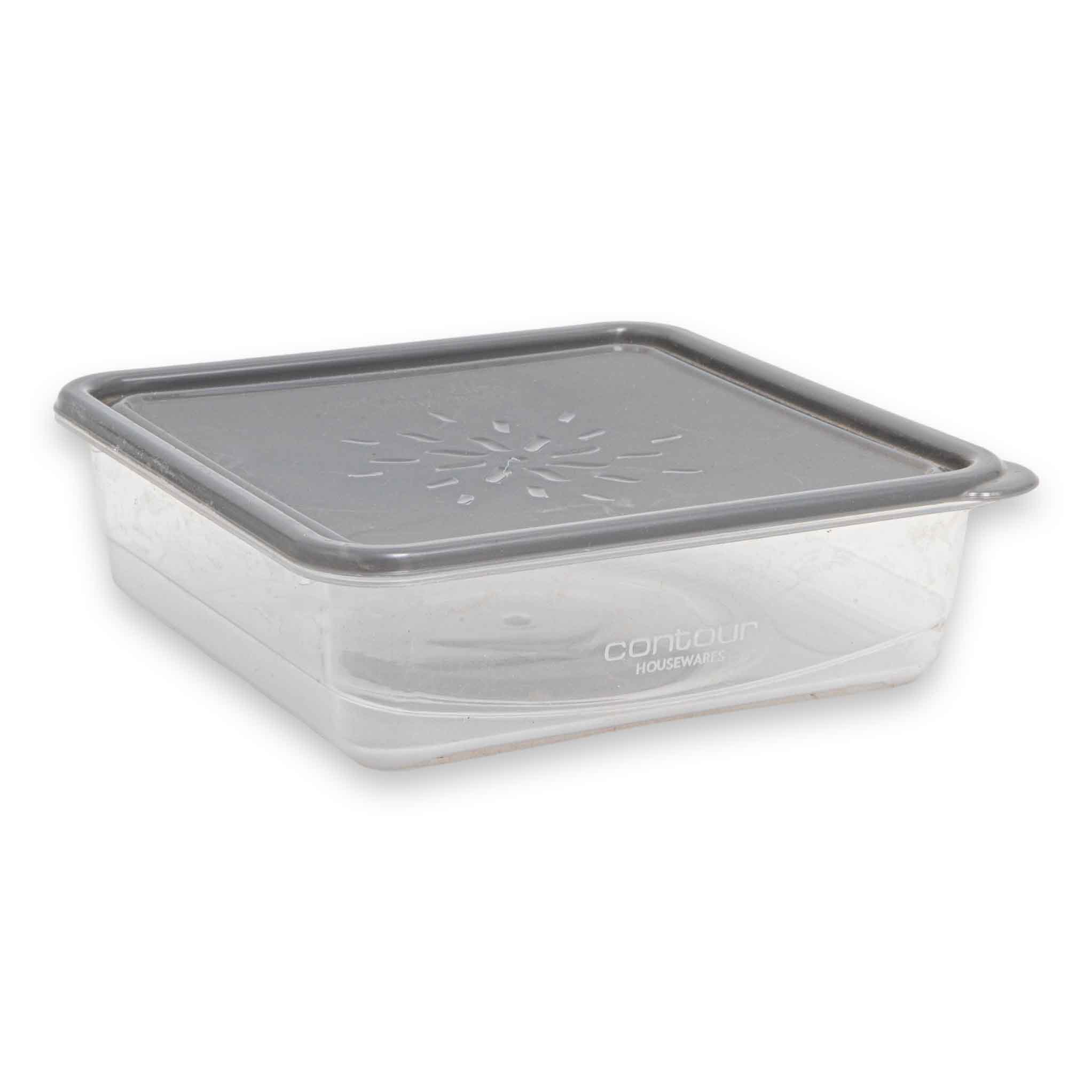 Plastic Square Food Container 600ml Clear Lid – Cosmetic Connection