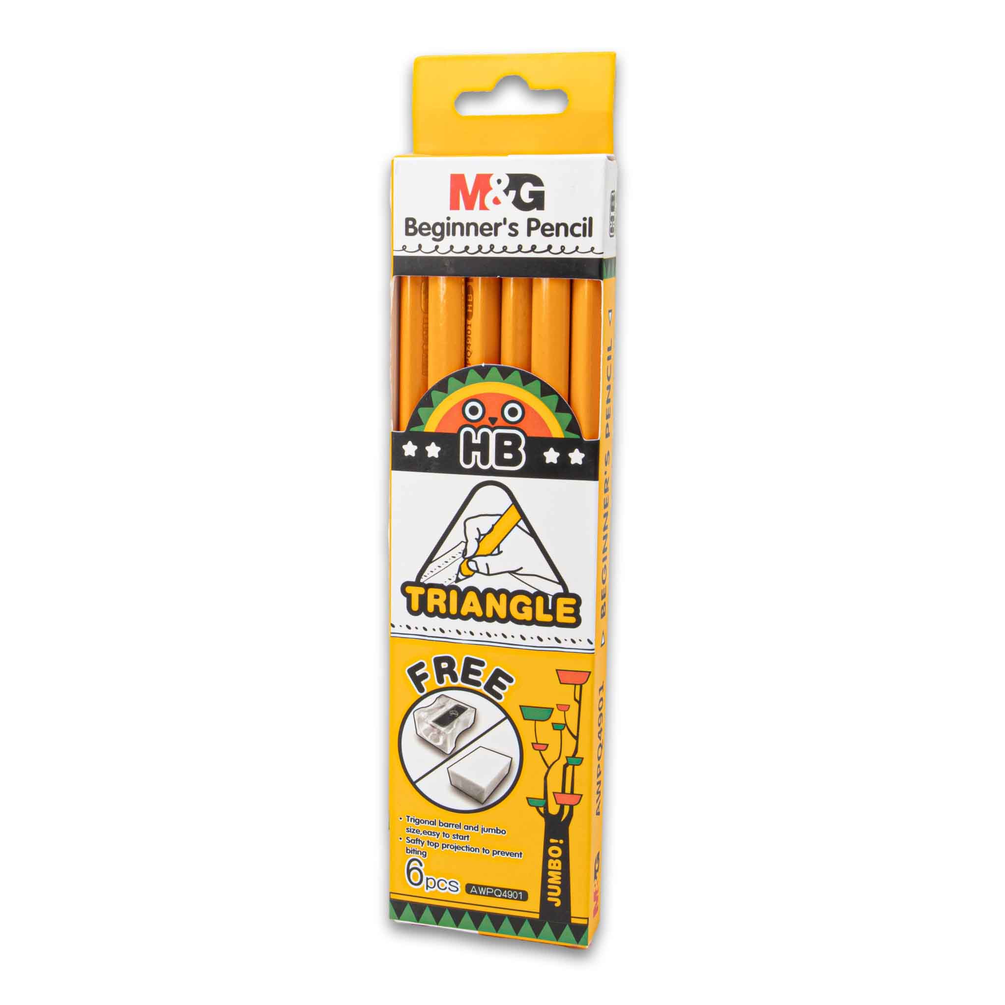 Beginner HB Triangle Pencil Jumbo Grip Eraser Included – Cosmetic ...