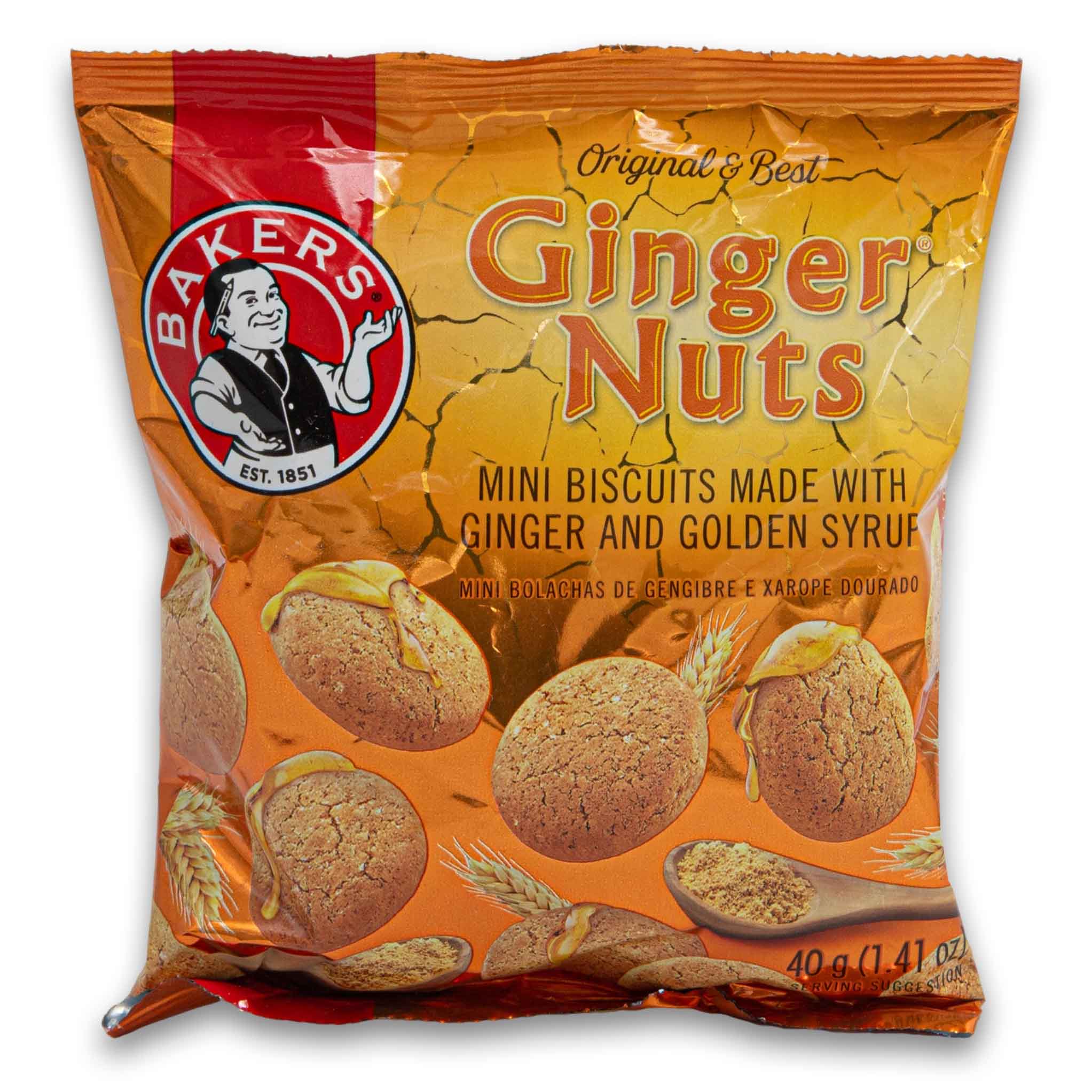 Ginger Nuts Mini Biscuits 40g | Spiced Ginger & Golden Syrup Crunch Bi ...