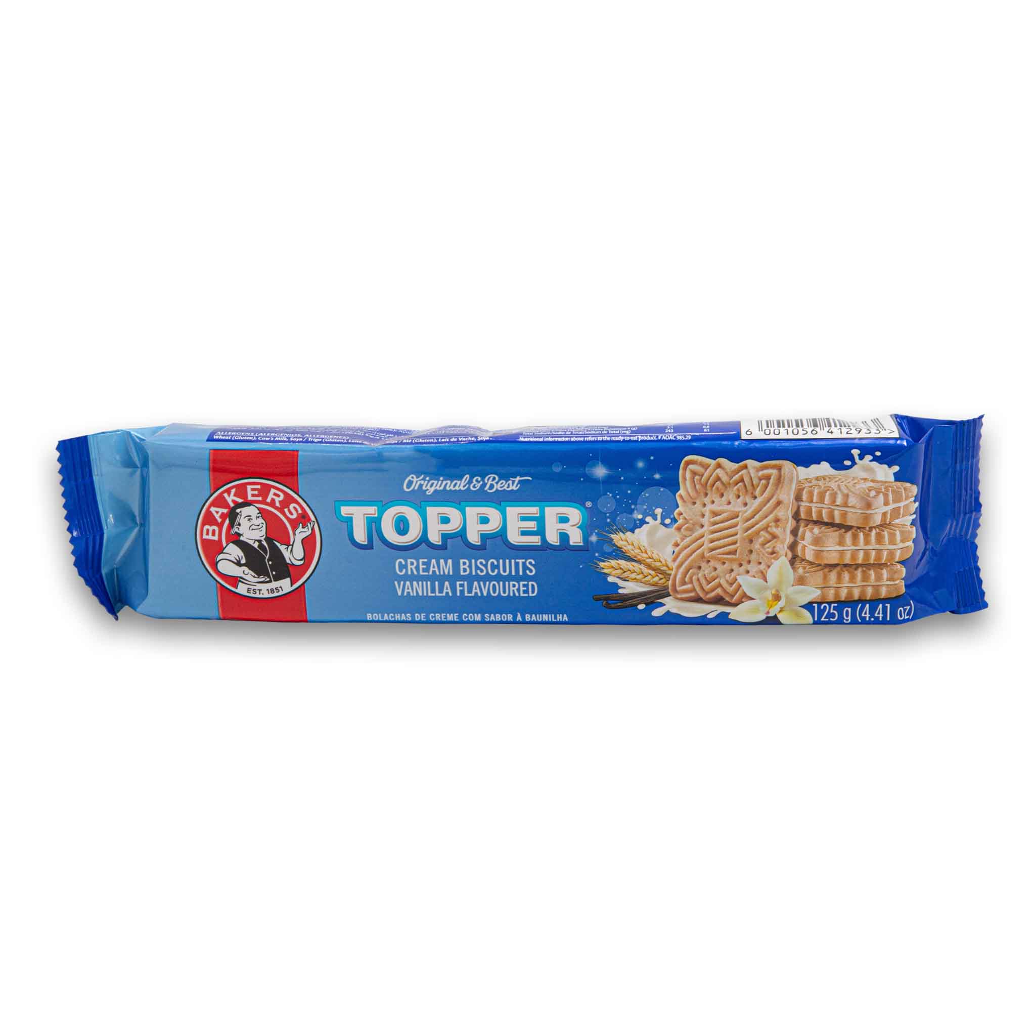 Topper Vanilla Flavoured Cream Biscuits 125g | Vanilla Cream Filled Bi ...