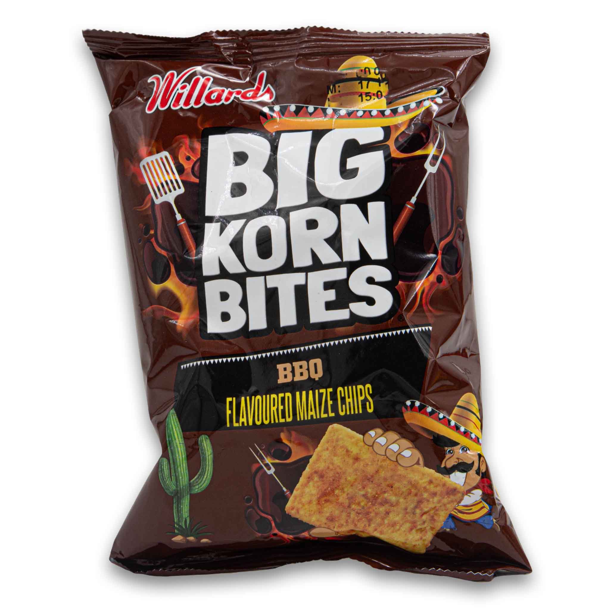 Big Korn Bites BBQ Flavoured Maize Chips 50g | Crunchy Barbecue Corn S ...