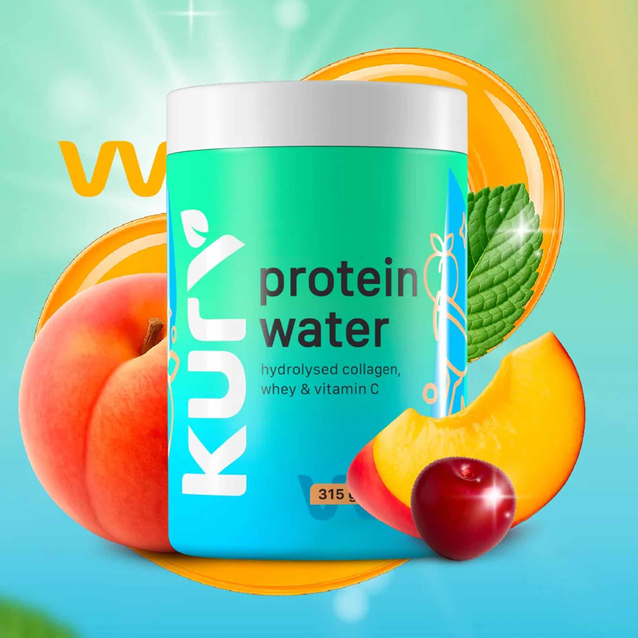 Protein Water Powder 315g Peach Daiquiri | Hydrolysed Collagen Whey Pr ...
