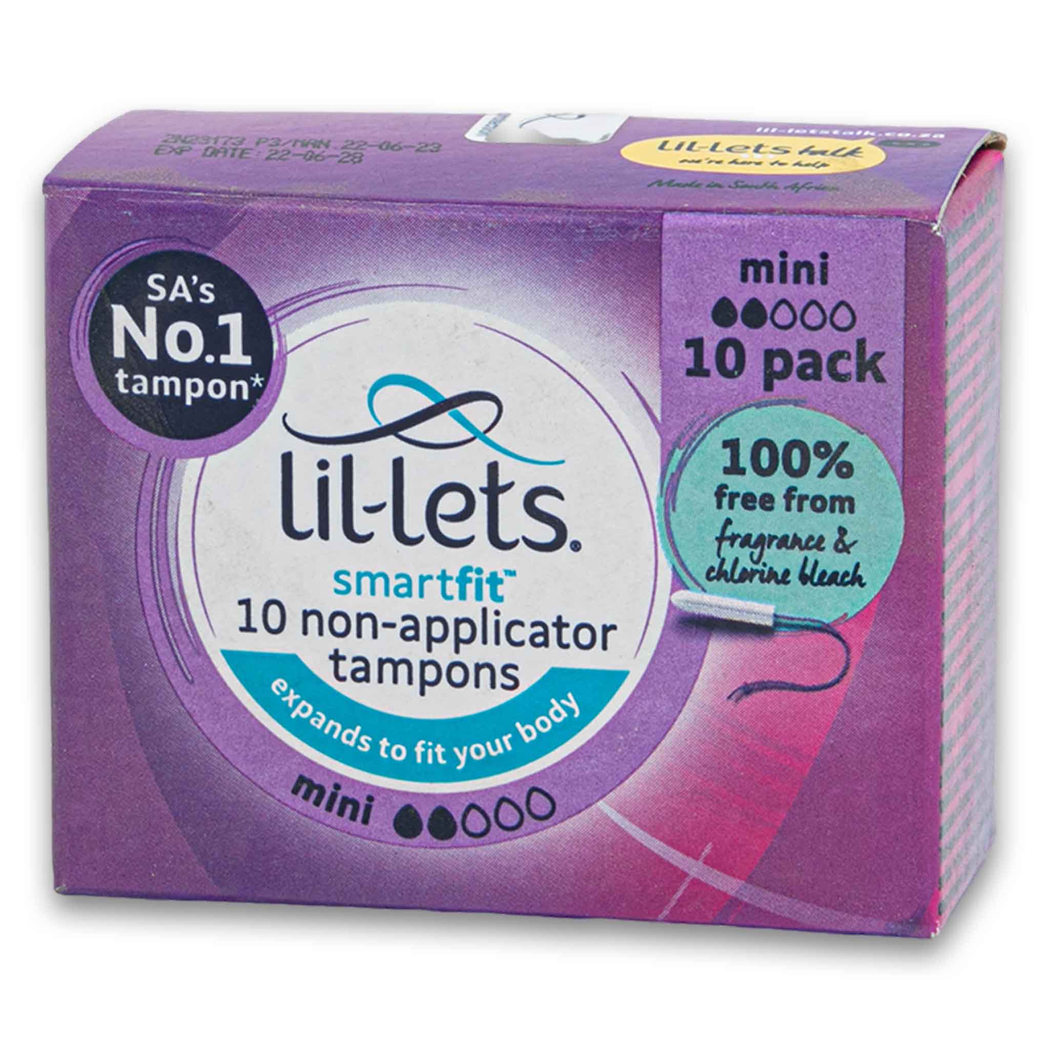 Smart Fit Non-applicator Tampons 10 Pack - Lil-lets – Cosmetic Connection