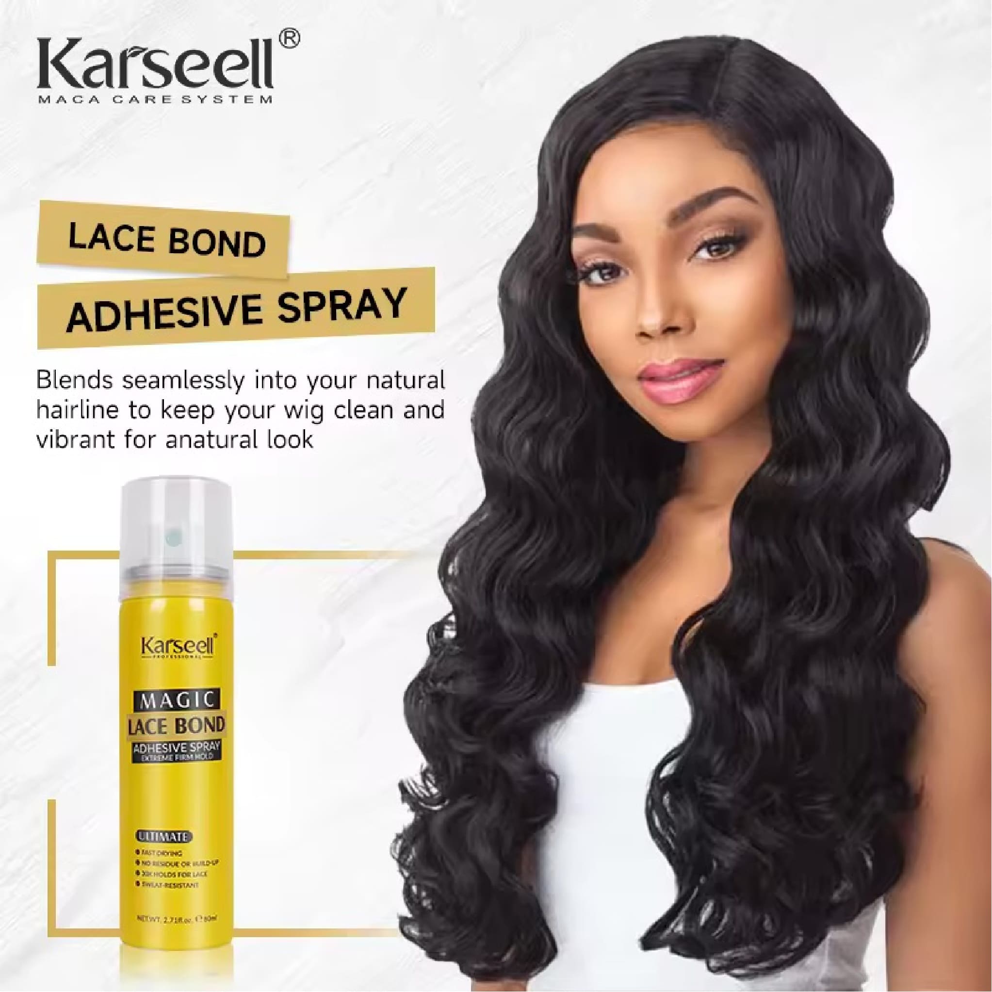 Magic Lace Bond Adhesive Spray 180ml | Extreme Firm Hold Fast Drying ...