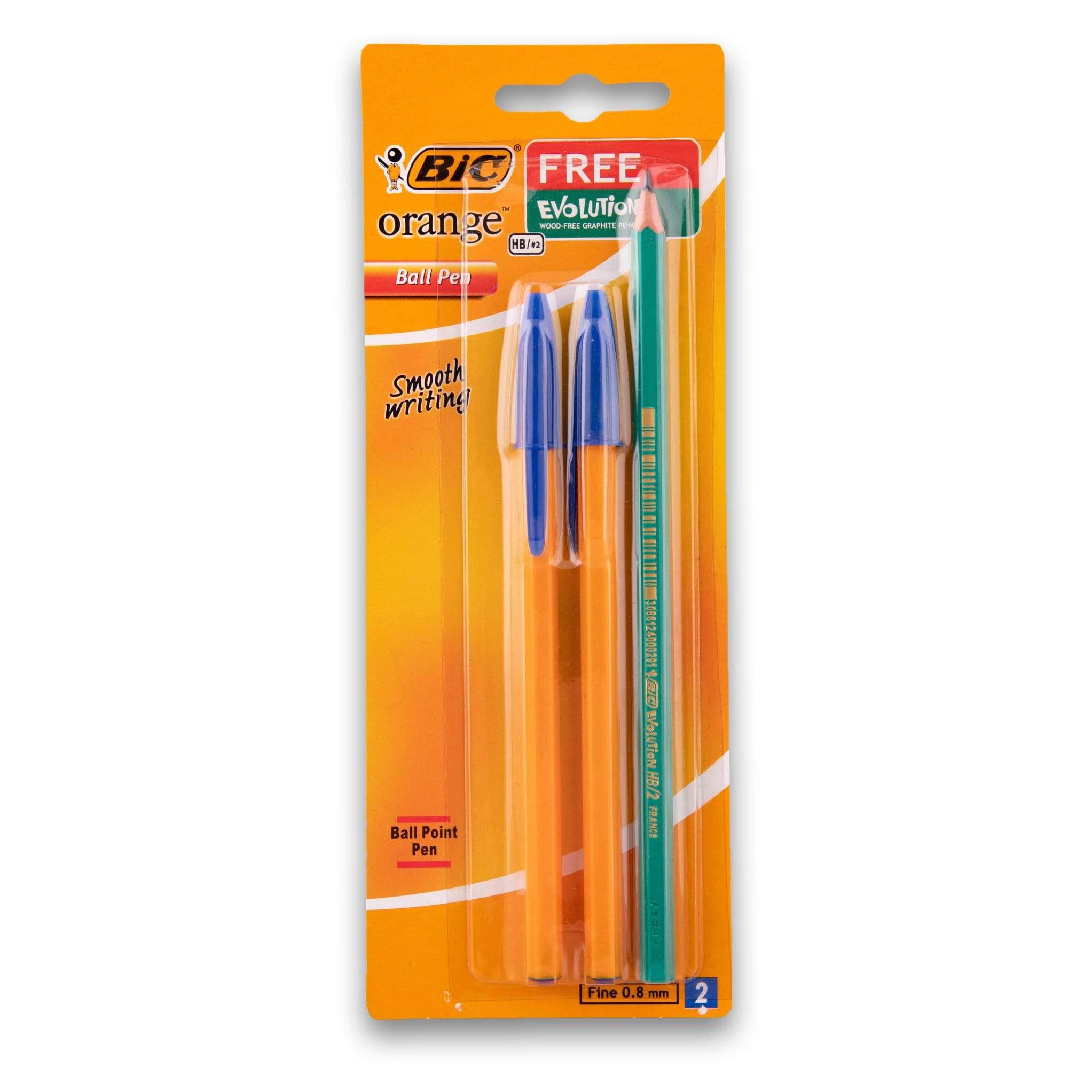 BIC Orange Ball Pen Fine 0.8mm Blue 2 Pack - Quality Writing – Cosmetic ...