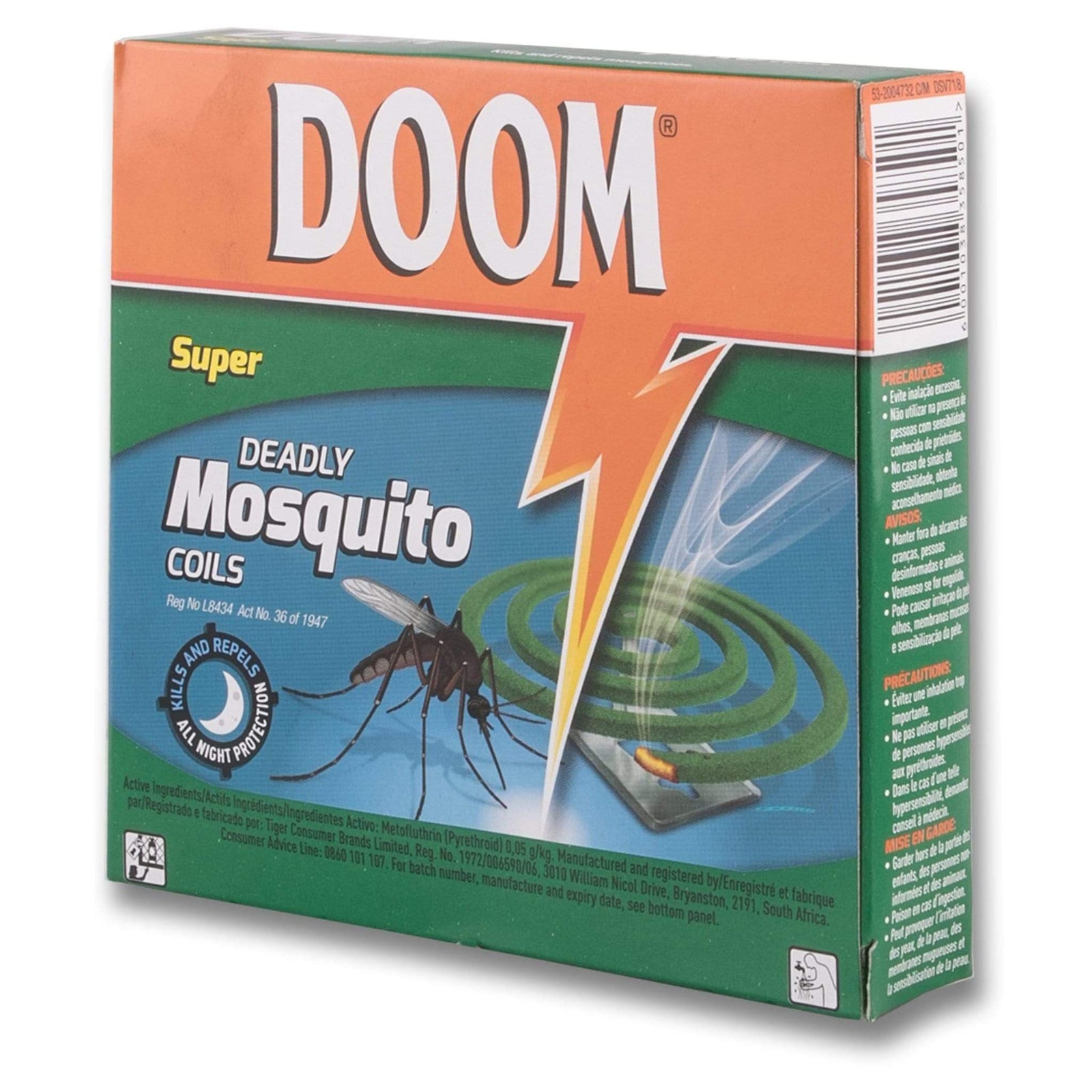 Doom Mosquito Coils Super 125g - All Night Protection | Brand ...