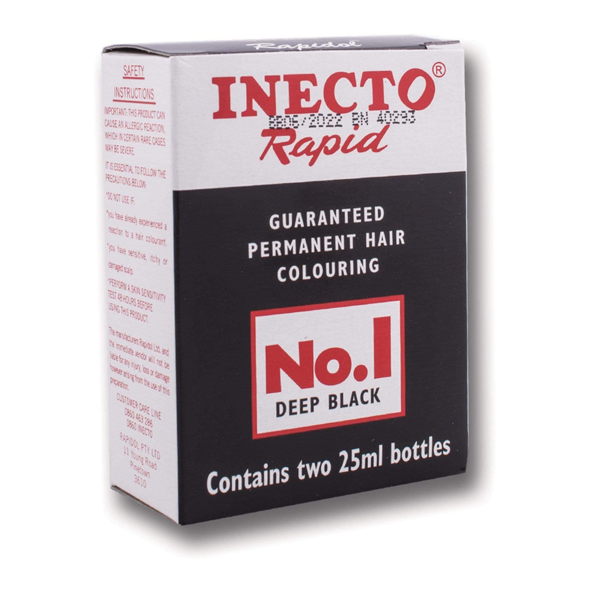 Inecto Rapid Hair Colour Deep Black - Permanent Formula | Inecto ...